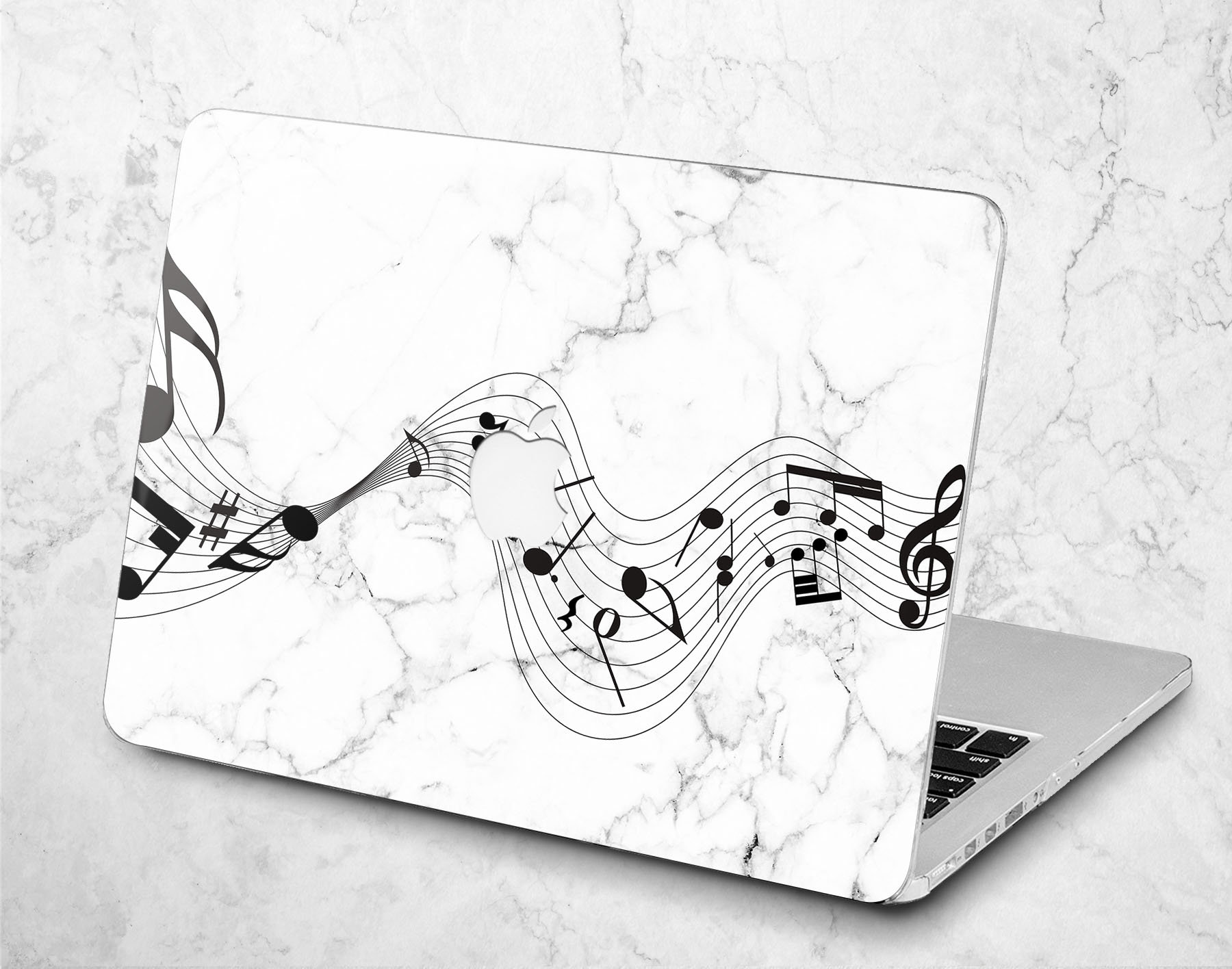 Musical Notes Laptop Cover White Marble Macbook 12 Cover Mac - Etsy