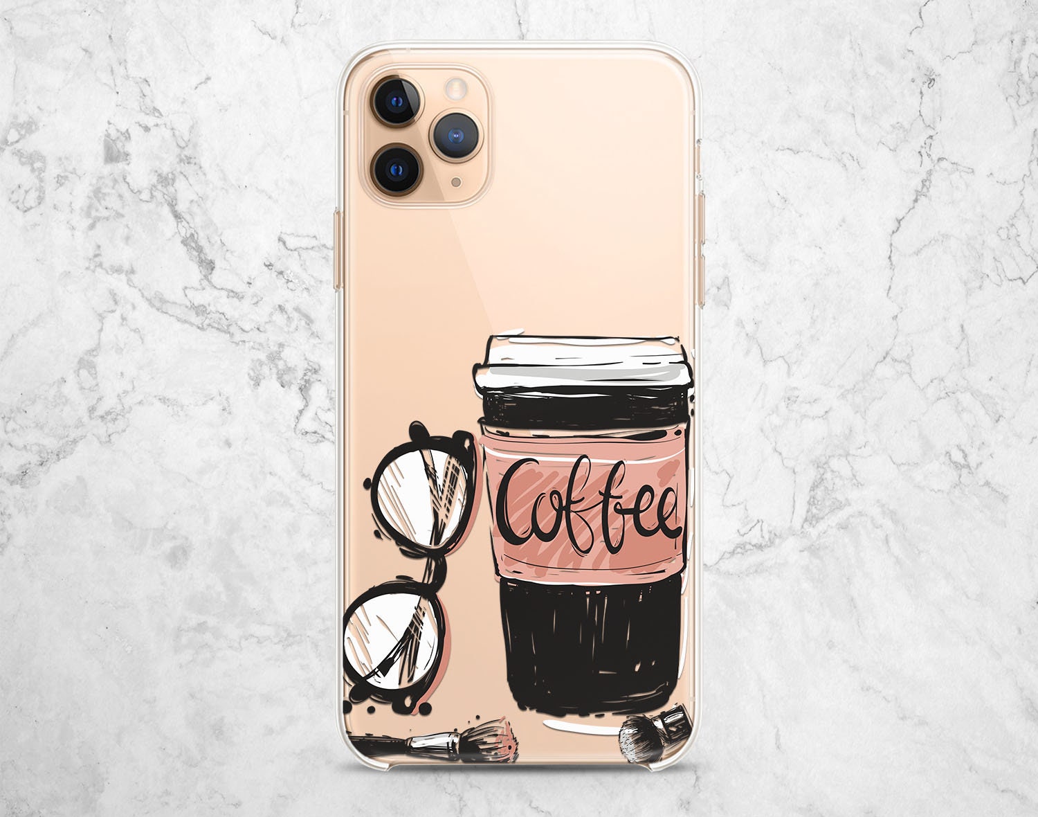 Coffee Cup 8 Plus Phone Case Glasses Make up brush Xs Silicone | Etsy
