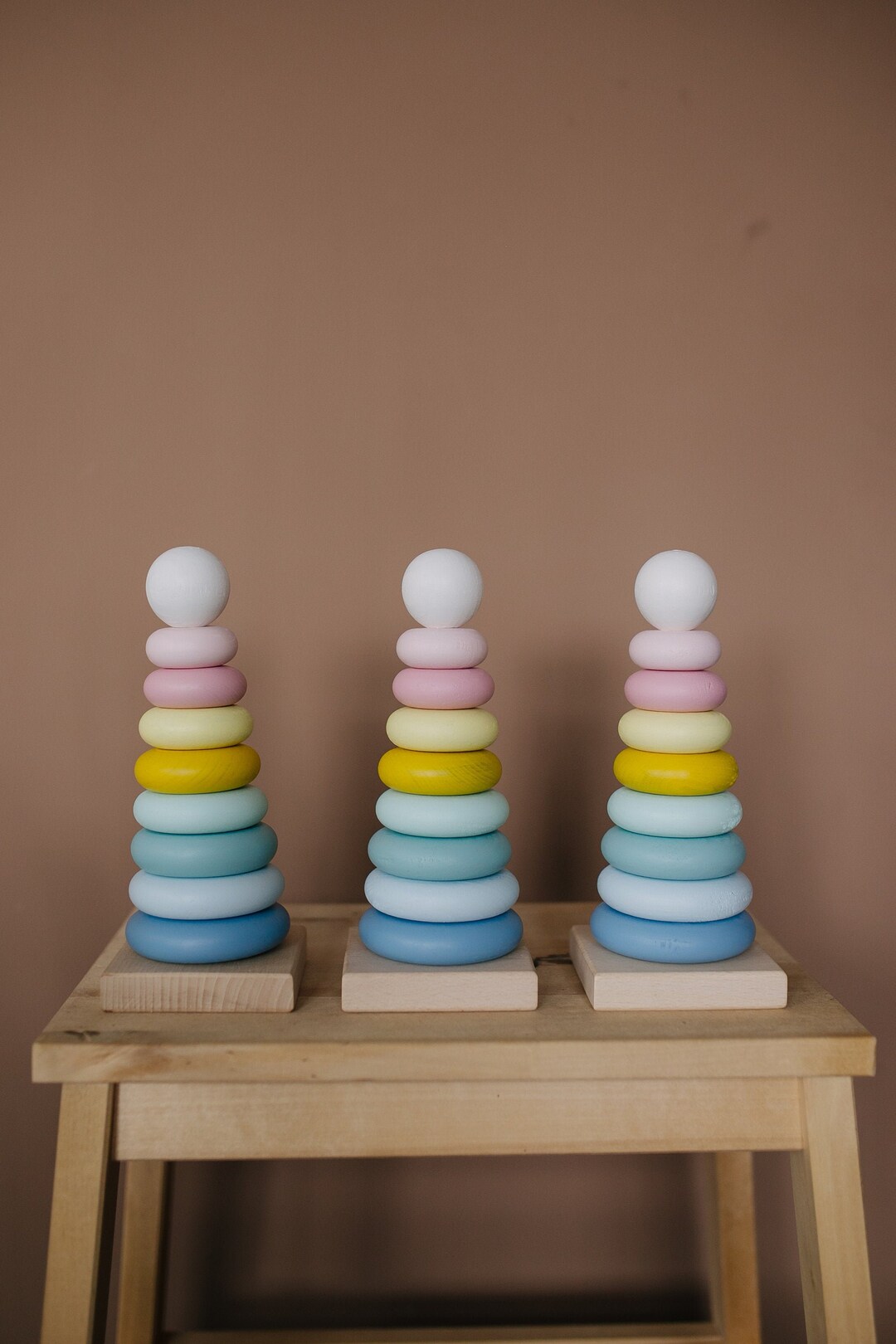 Stacker Stacking Toy Pastel Montessori Toy for Baby Toddler Wooden Toy ...