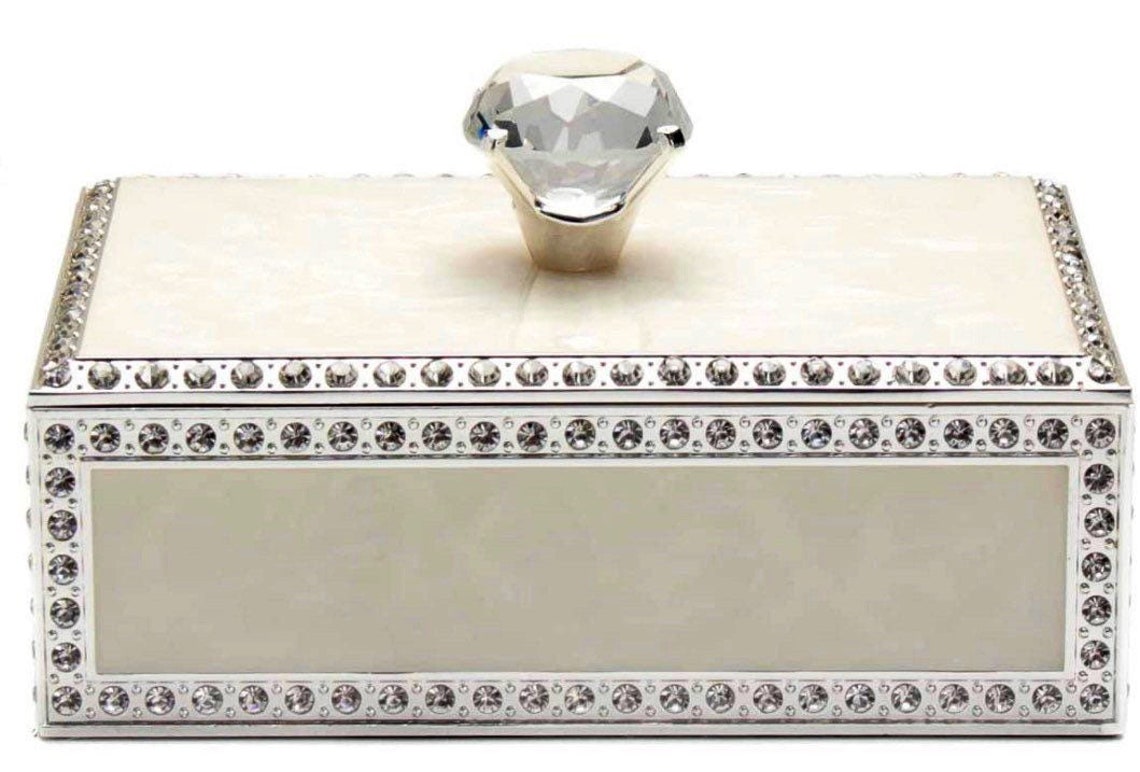 Jewelry Box Made in a Beige Color. There Are Diamontes All - Etsy