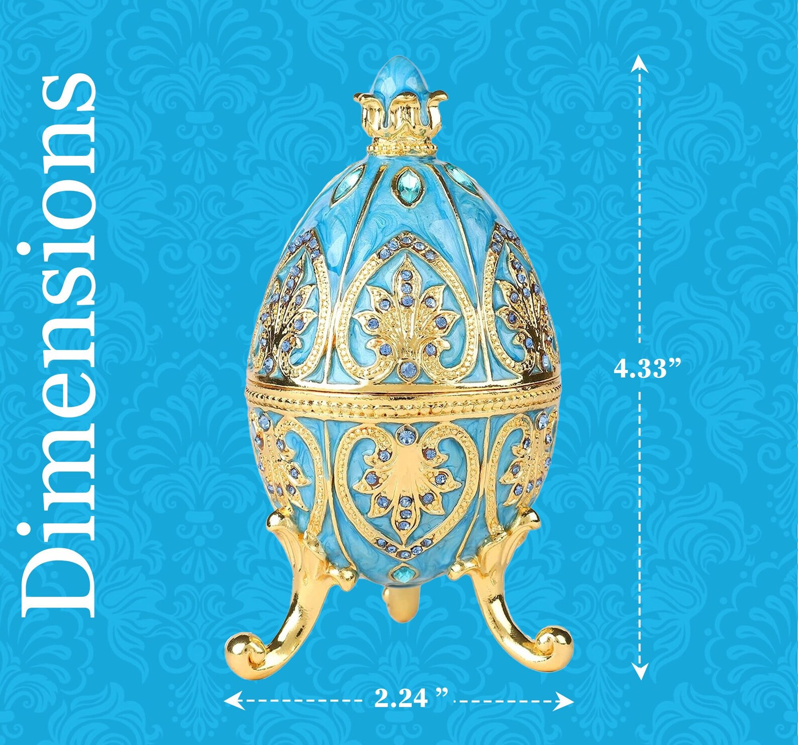 Faberge Type Egg Replica of the Lace Collection.swarovski Crystals in ...