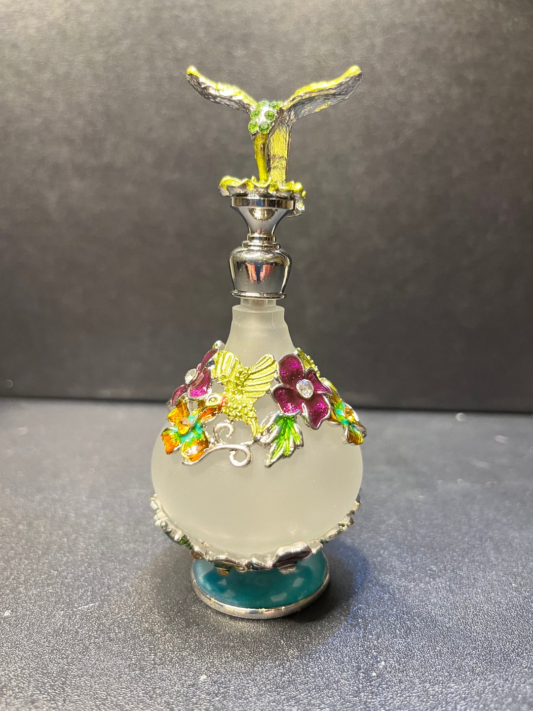 Hummingbird Bird Perfume Bottle, Bottle That Hold Perfume, Glass Bottle ...