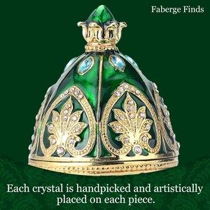 Faberge Type Lace Collection Emerald Dark Green Egg. Holds Jewelry and ...