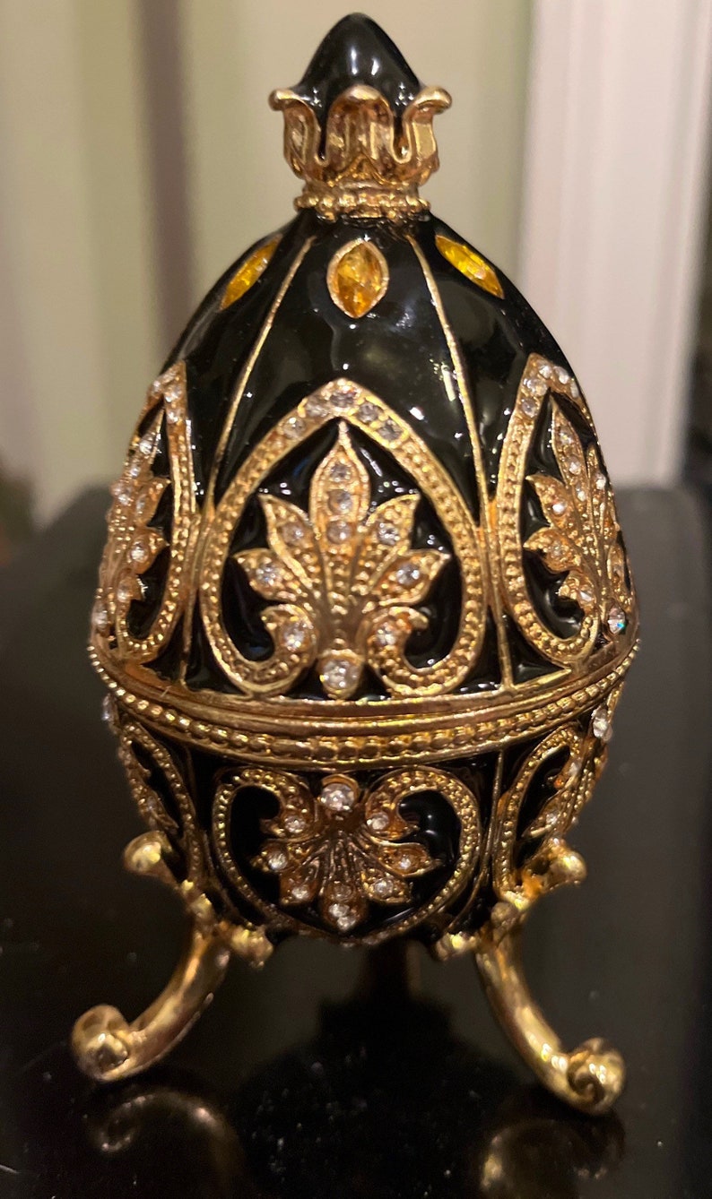 Faberge Replica Very Rare Egg This Has A Gold Lace Swarovski Etsy