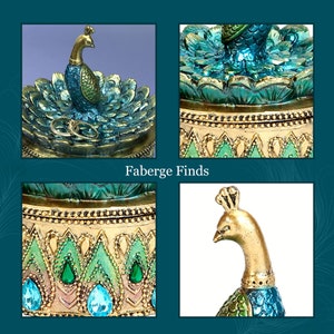 Peacock Keepsake Box Peacock Art Golden Jewelry Box. Great Gift ...