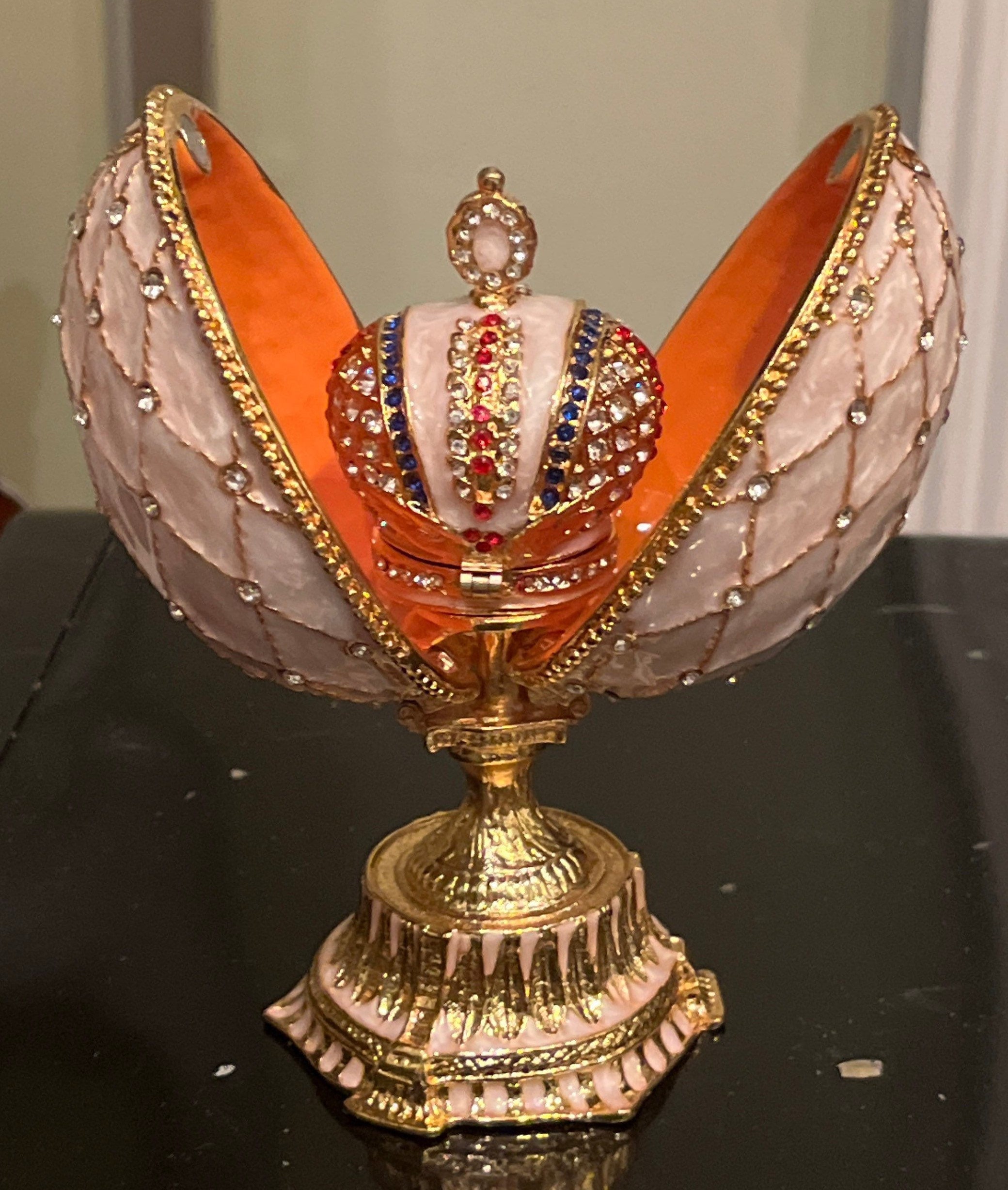 Faberge Egg Replica of the Royal Crown. This is a Beige Lace | Etsy