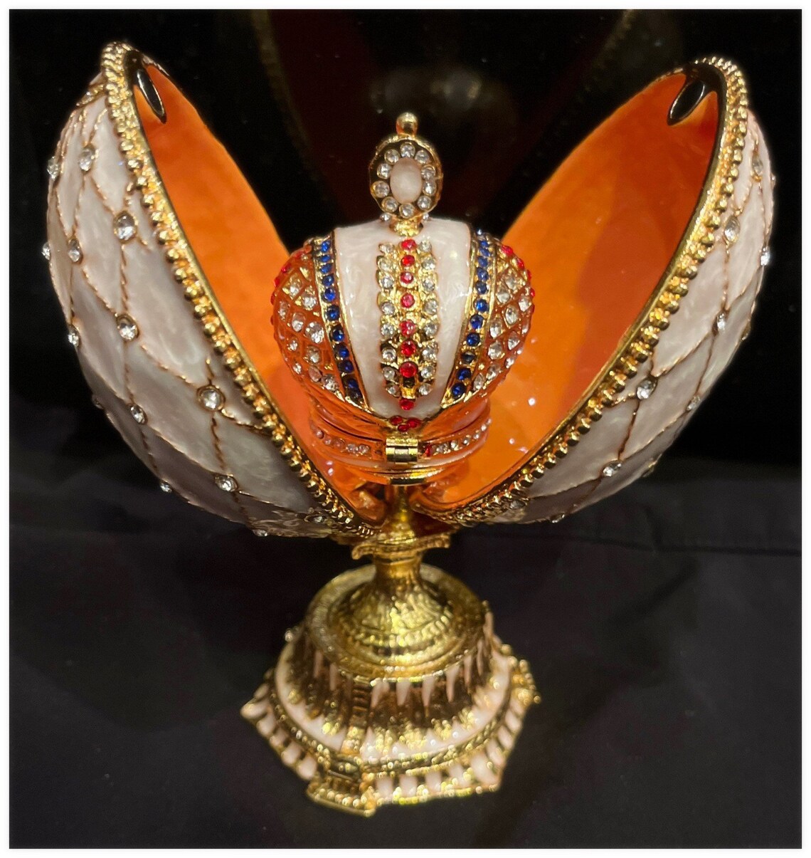 Faberge Egg Replica of the Royal Crown. This is a Beige Lace | Etsy