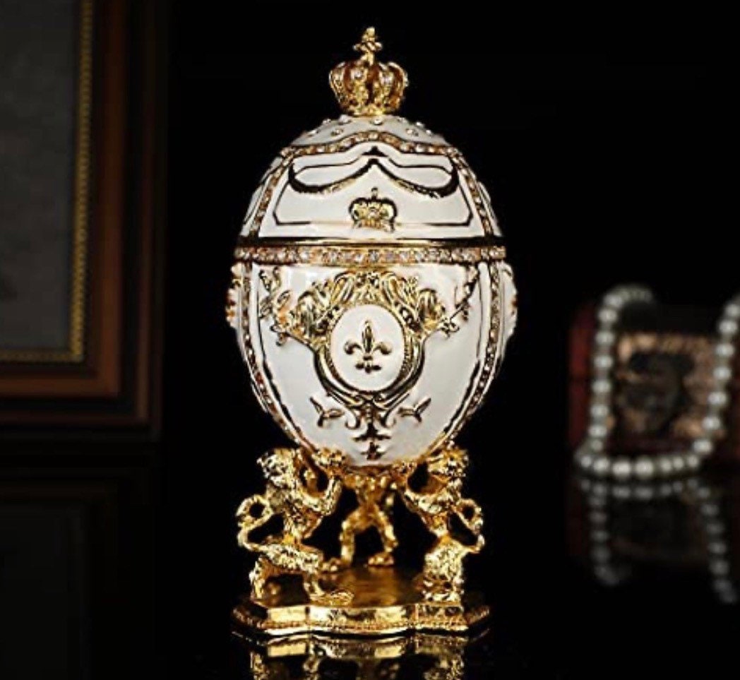 Very Large Faberge Type Egg Imperial Egg. This is White Opens - Etsy