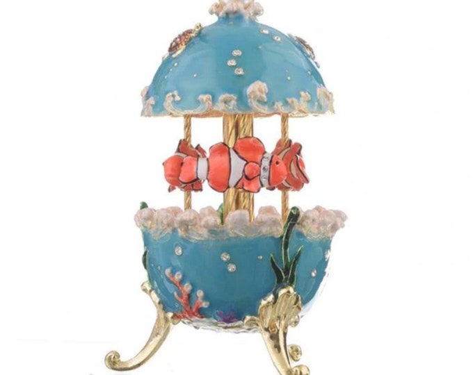 Clown Fish Carousel, Musical Box or Merry Go Round With Swarovski ...