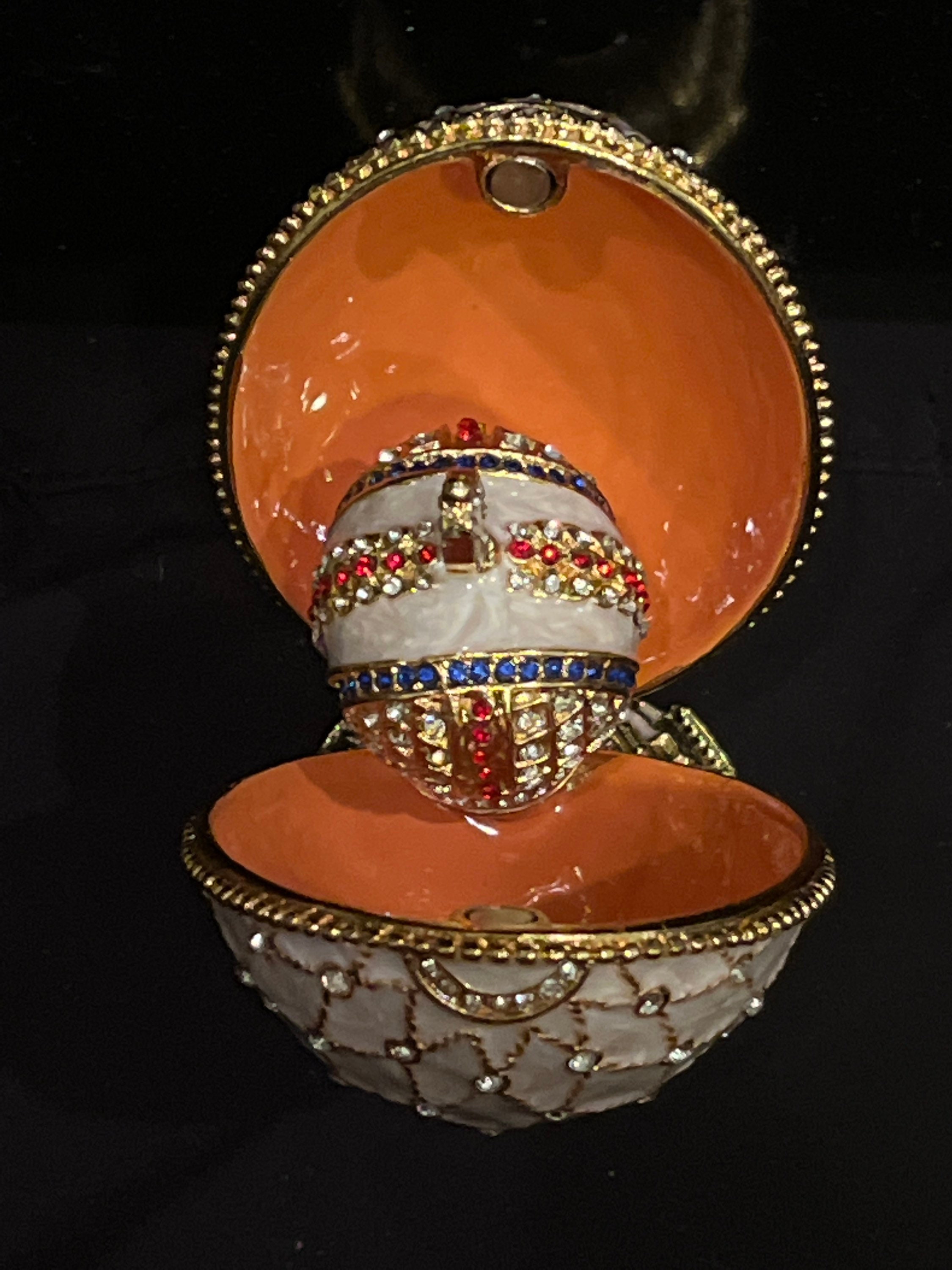 Faberge Egg Replica of the Royal Crown. This is a Beige Lace | Etsy