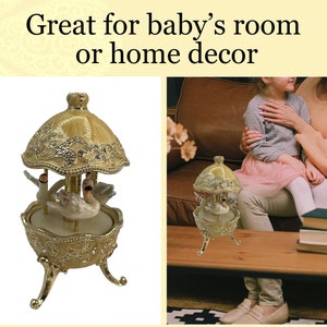 Swan Carousel Plays Swan Lake. Beautiful Scene of a Swan Taking off to ...