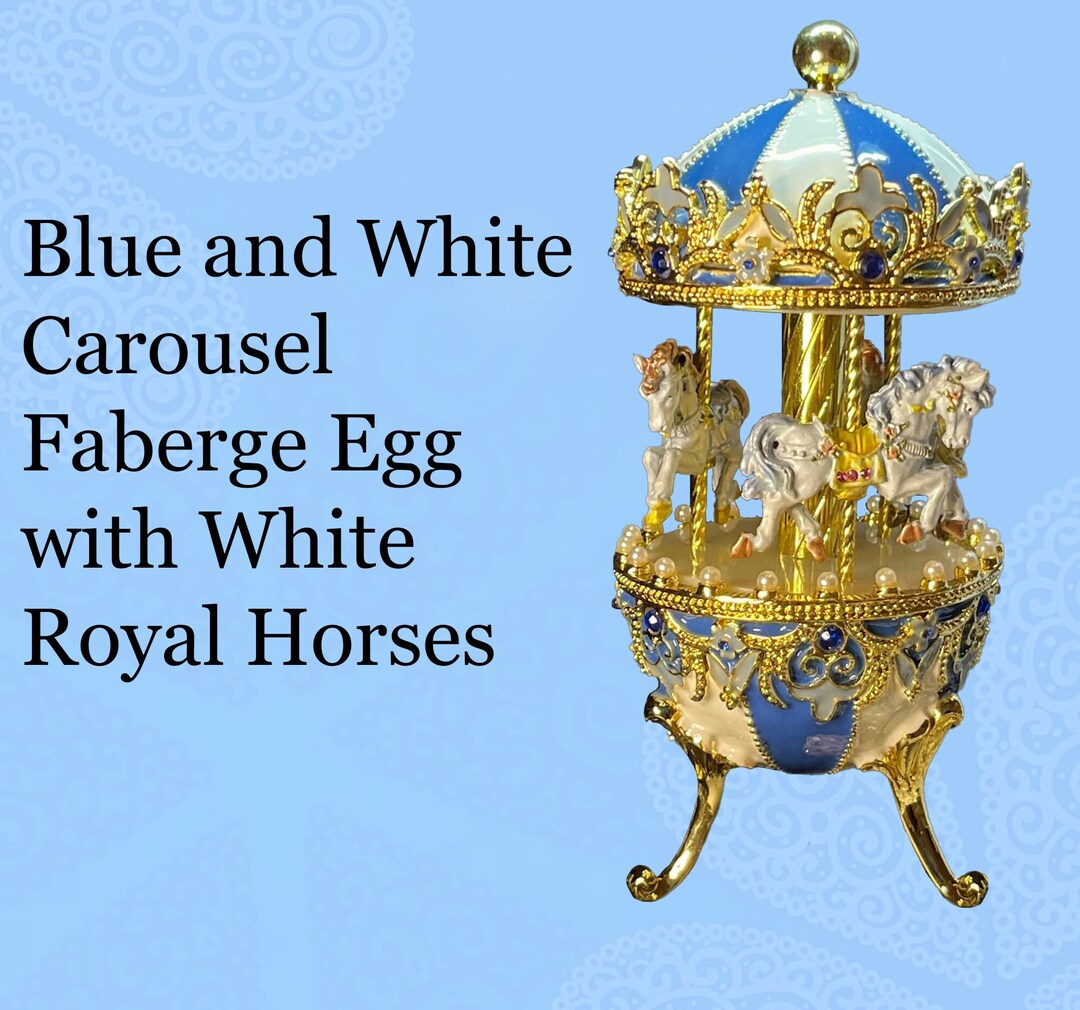 Faberge Type Egg Music Box Carousel Merry Go Round. This is Handmade ...