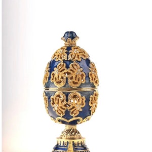 Faberge Egg Replica With Swan Inside, Jewelry Box, Hand Made With ...