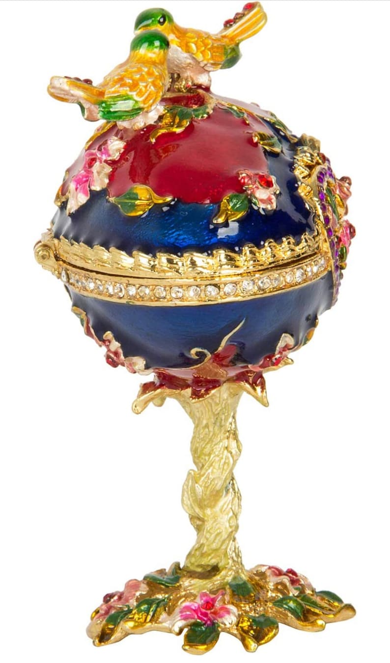 Enameled Faberge Egg Style Decorative Hinged Jewelry Trinket - Etsy