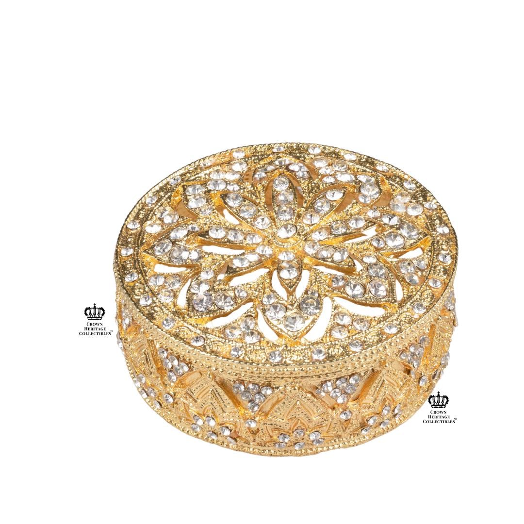 New Handmade Gold-colored Jewelry Box. Austrian Crystals and Hand-set ...