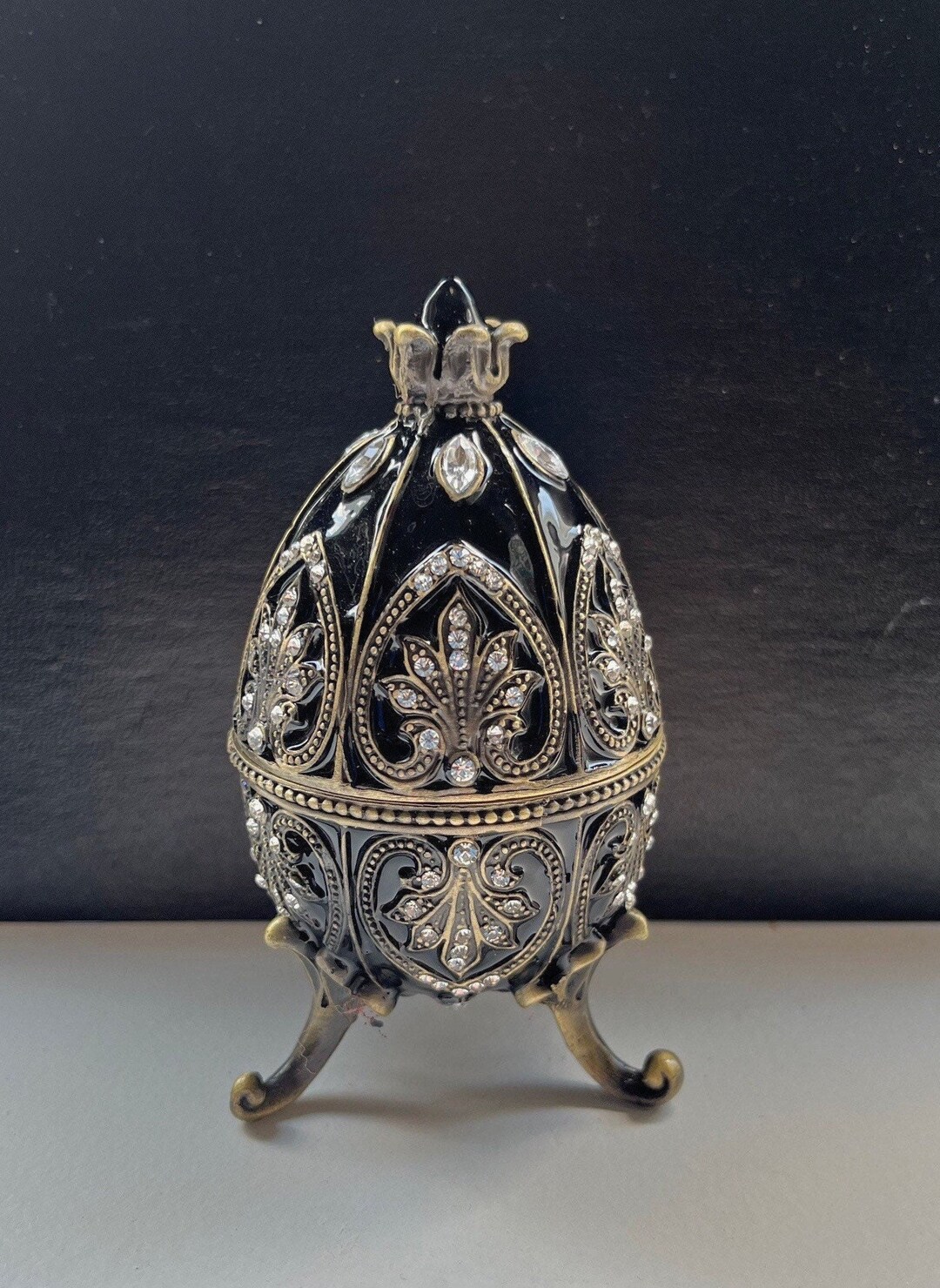 Faberge Type SALE SILVER Egg.this Stunning Silver Over Black - Etsy