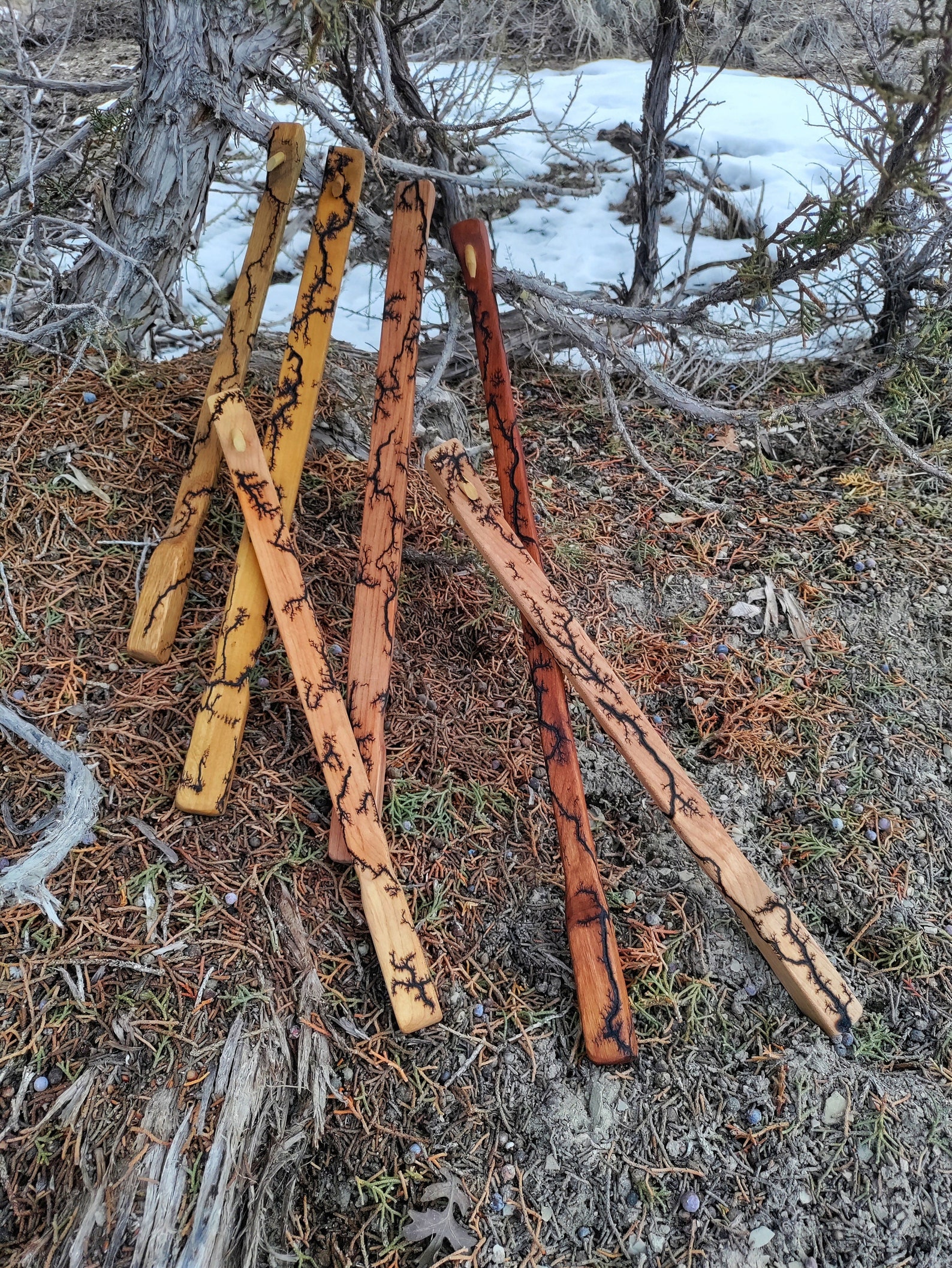 Unique Hardwood Atlatl: Custom-made and Adorned With Electrifying ...