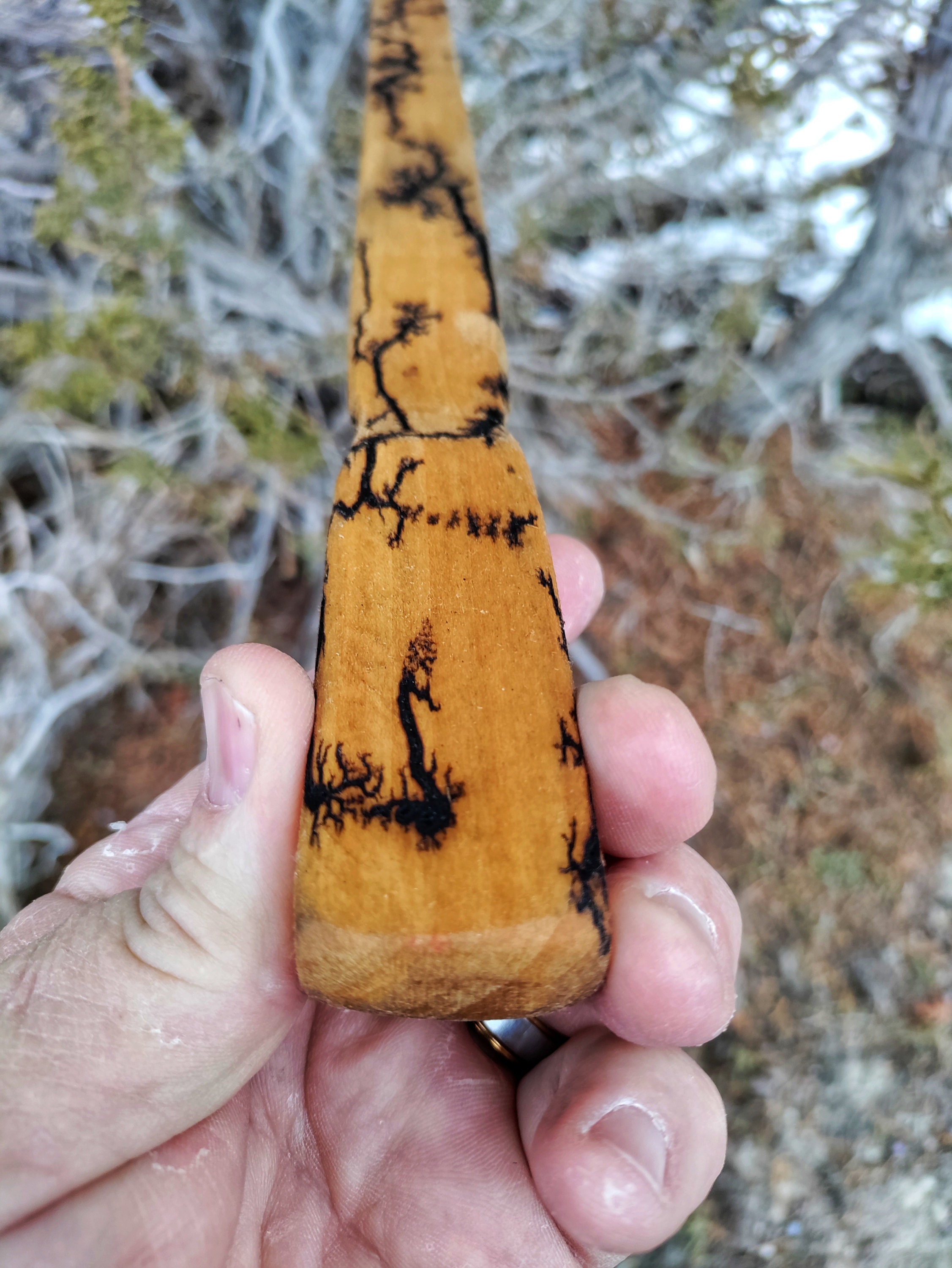 Unique Hardwood Atlatl: Custom-made and Adorned With Electrifying ...