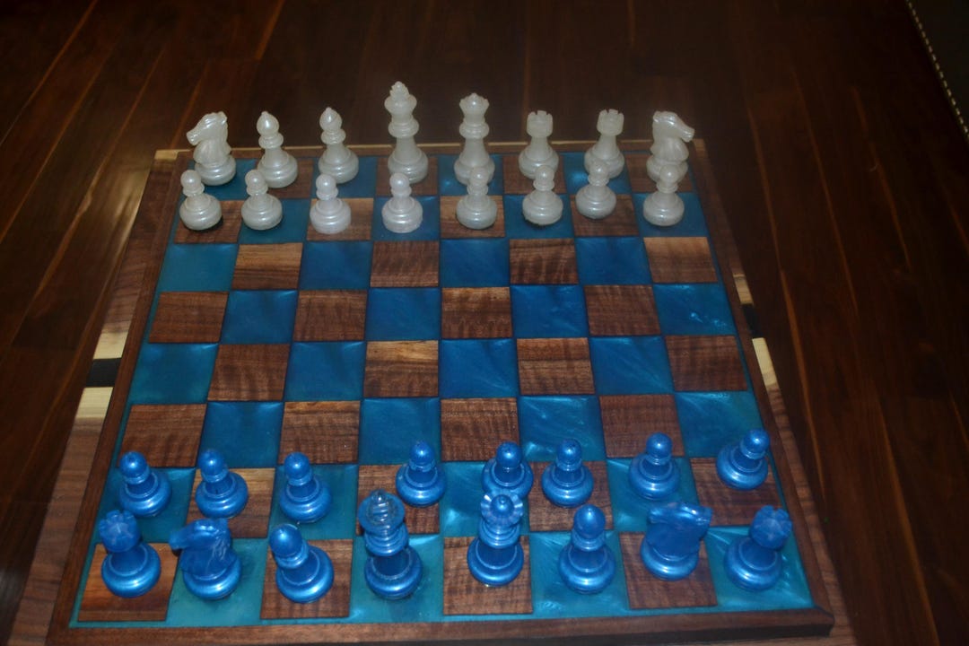 Custom Epoxy Chess Set - Etsy