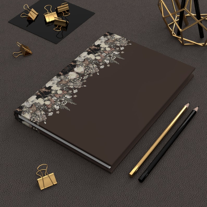 Dark Academia Pressed Flowers Border Art Notebook Pressed - Etsy