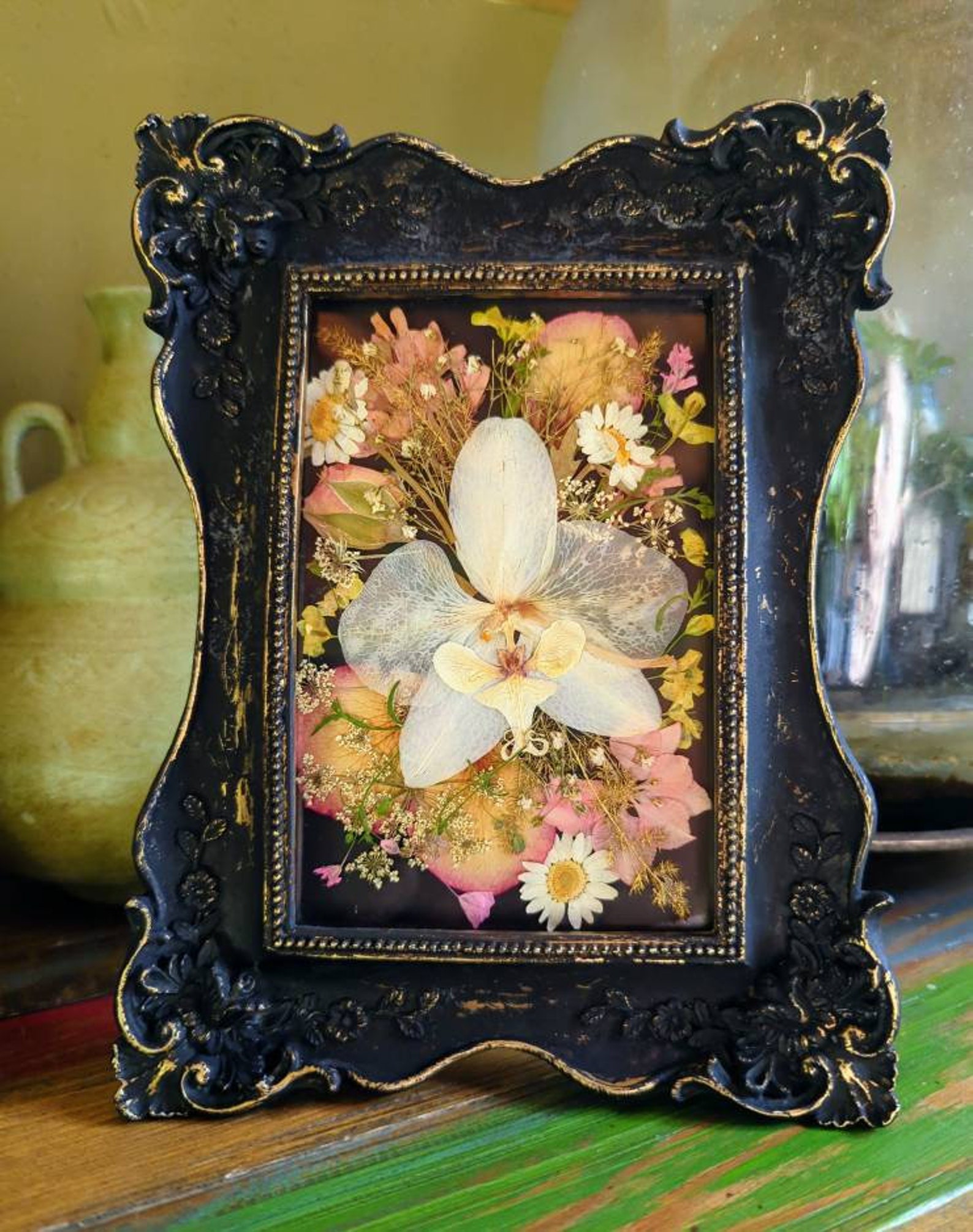 Pressed REAL Orchids Floral Framed Art an Enchanting Piece - Etsy