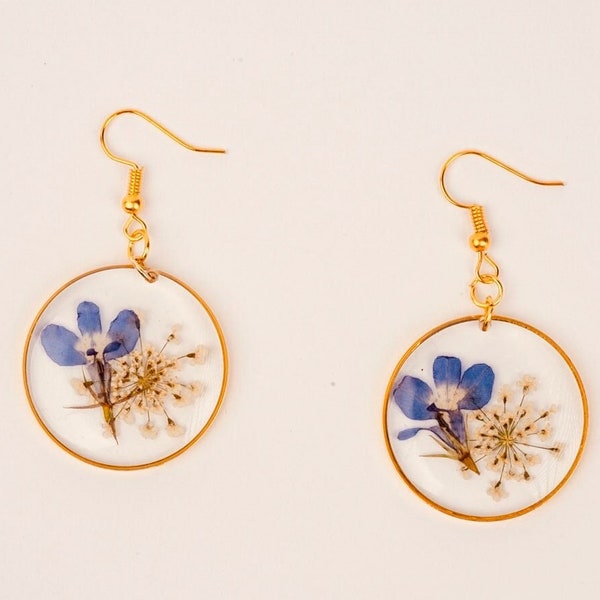 Pressed Flower Earrings - Etsy UK
