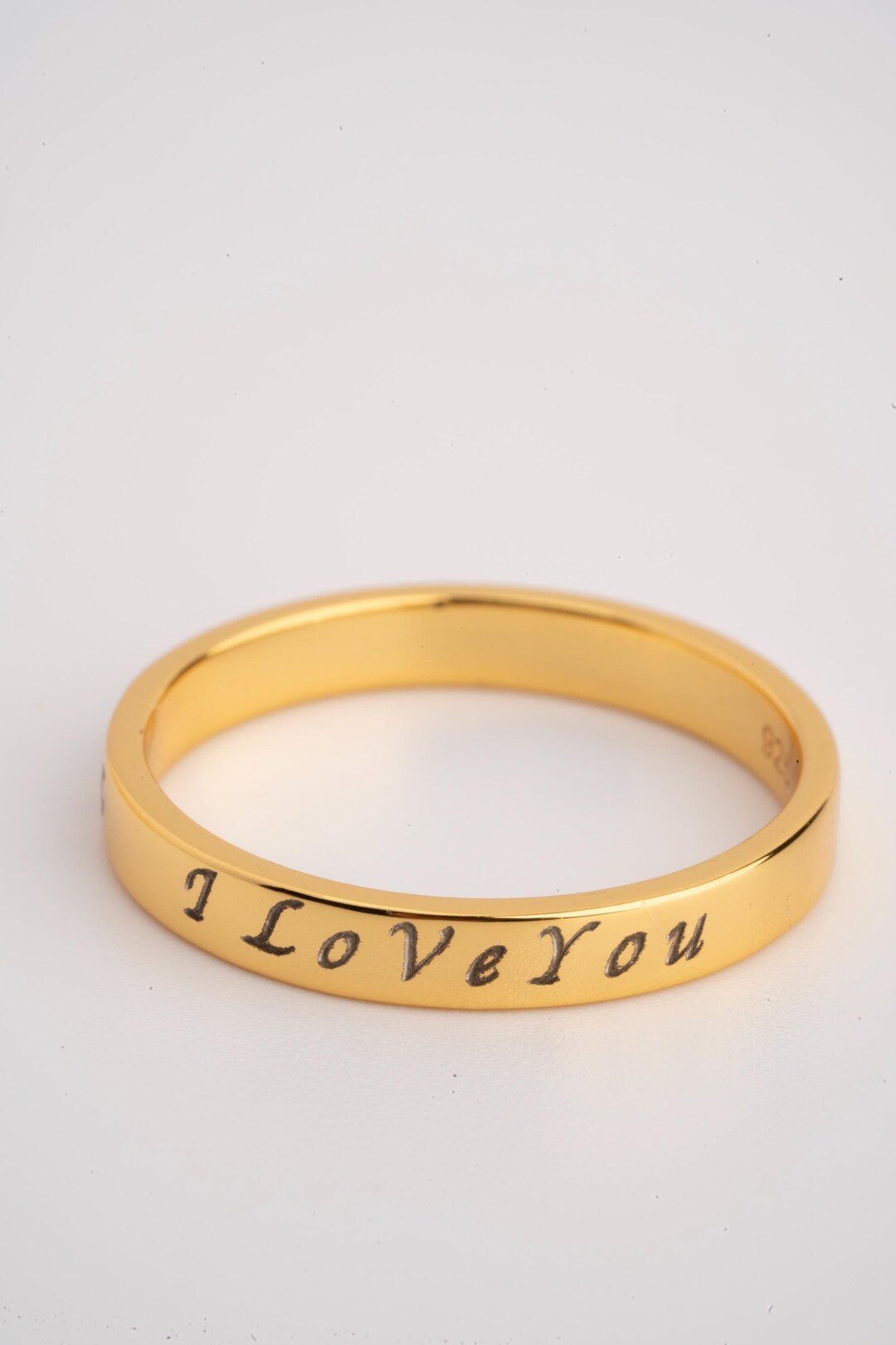 Personalized Engraved Ring, Custom Name Ring, Gold Stackable Band ...
