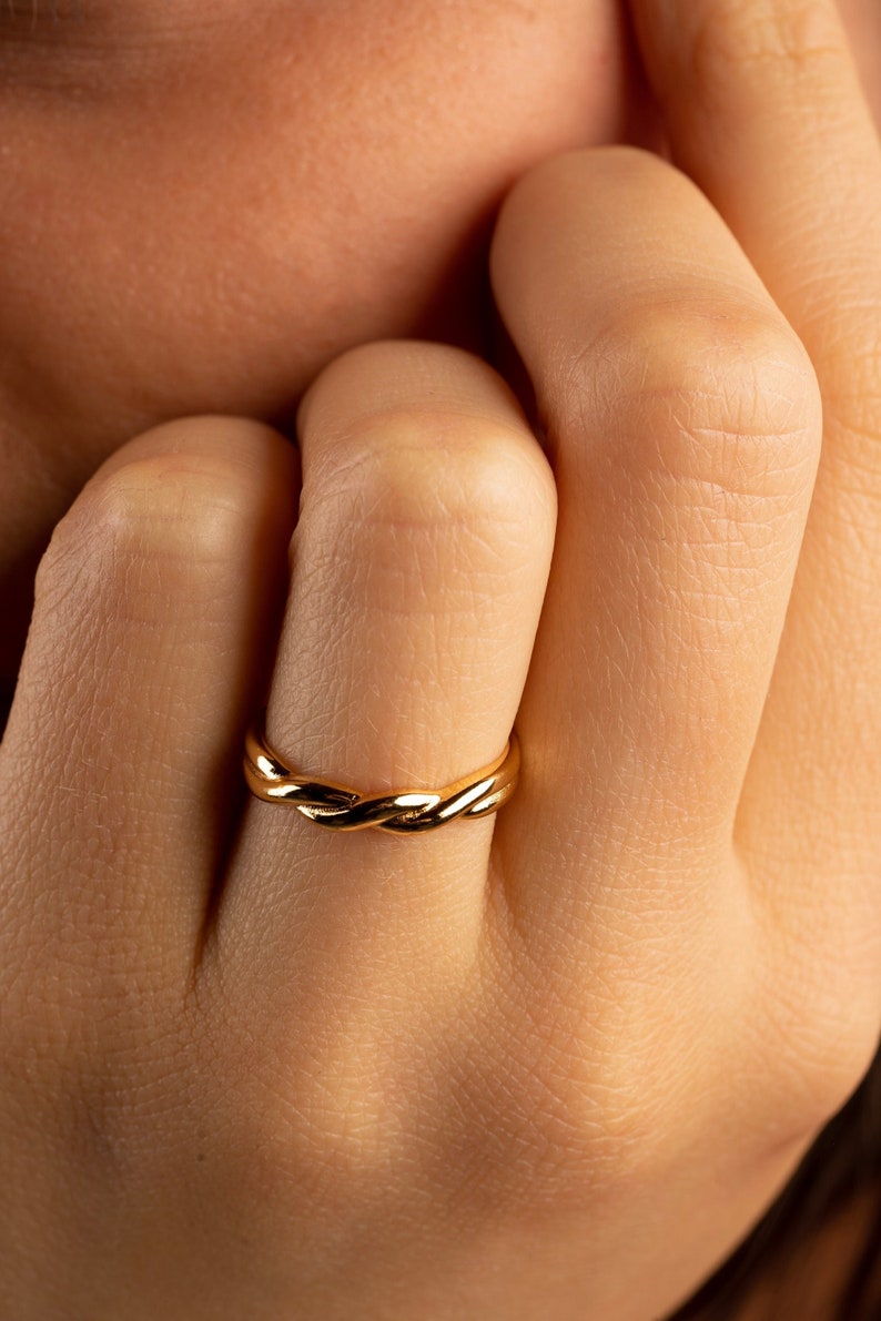 Vintage Gold Braided Rings Promise Rings for Couples Cool - Etsy