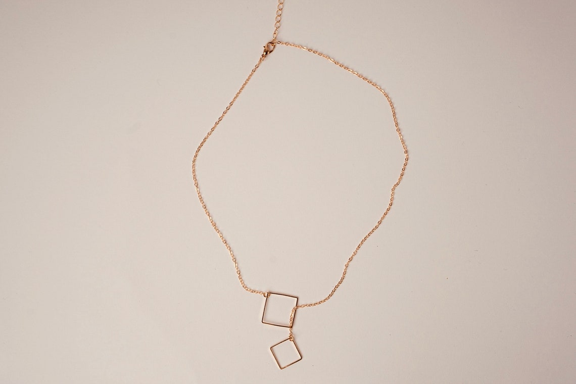 Square Necklace Soulmate Necklace Trending Now Long - Etsy