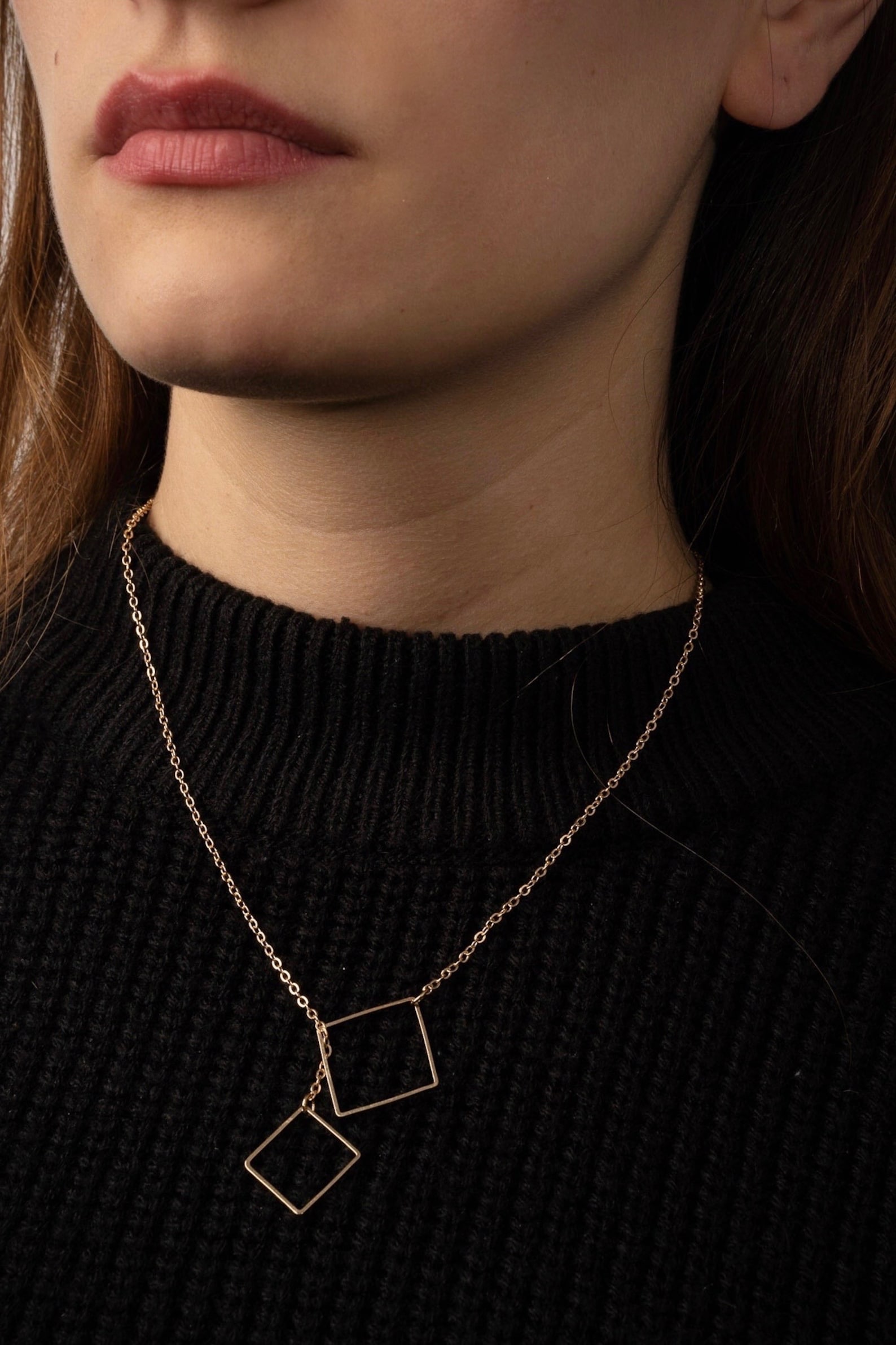 Square Necklace Soulmate Necklace Trending Now Long - Etsy