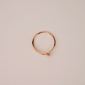 Pearl Ring, Stacking Rings Gold, Gold Jewelry, Minimalist Ring, Tiny Ring, Thin Ring, Simple ...