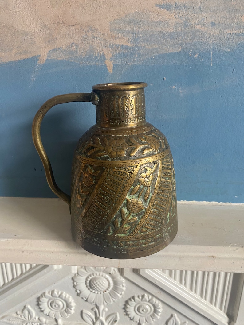 Fantastic Hammered Brass Jug/vase - Etsy