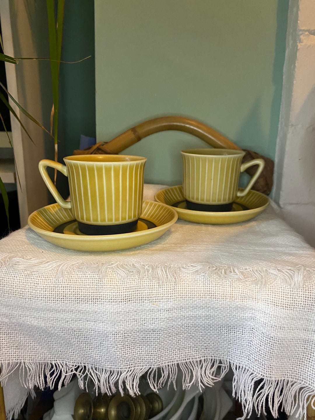 Vintage Norwegian Pottery Pair of Coffee Cups and Saucers. Norrona - Etsy