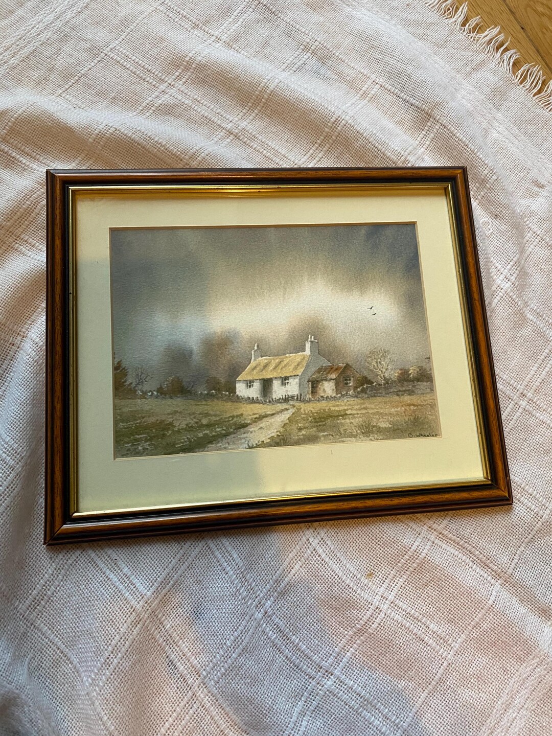 Original Art, Cottage on the Hill. Signed B Wheeler Watercolour - Etsy