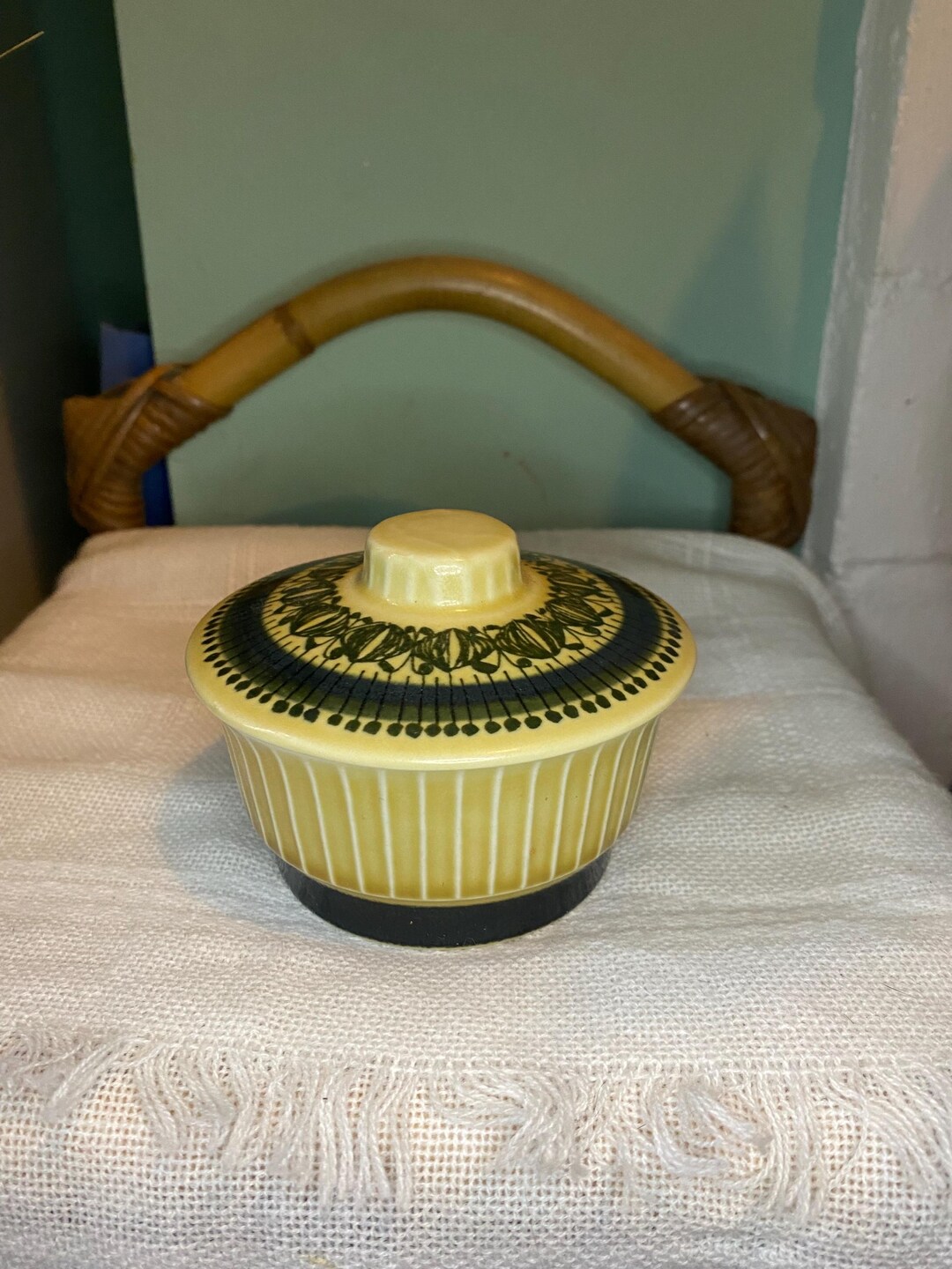 Vintage Norwegian Pottery Lidded Sugar Bowl Norrona - Etsy