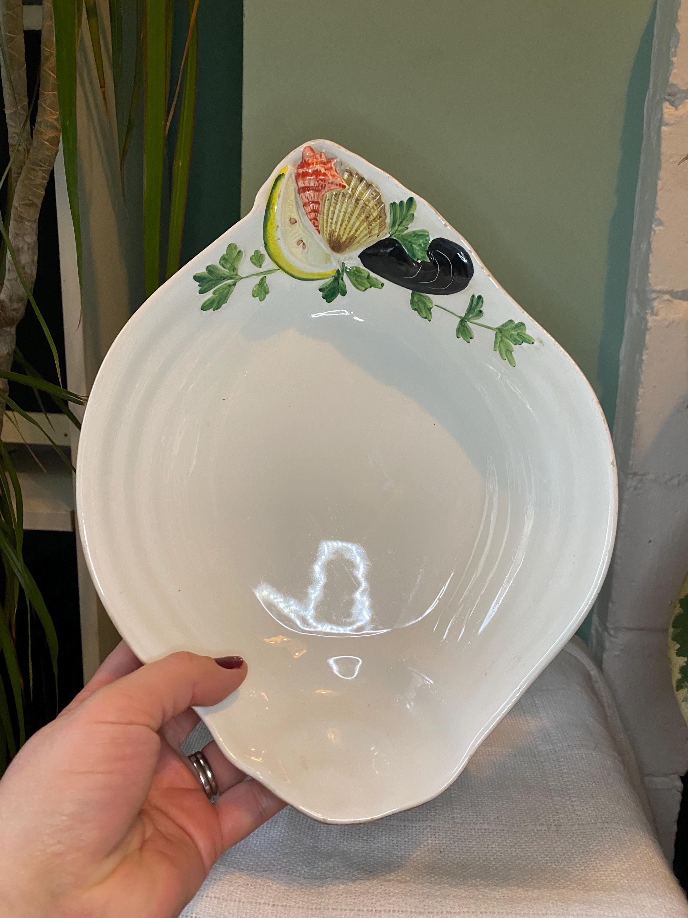 Vintage Shell Shaped Italian Pottery Bowl - Etsy