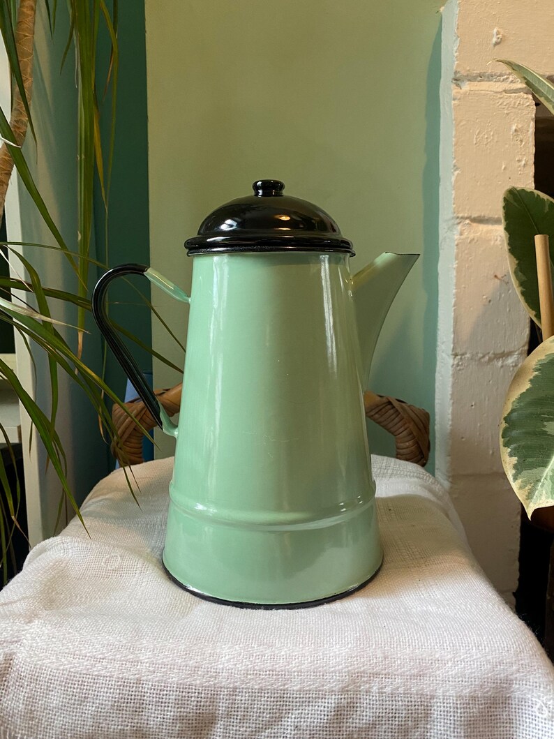 Large Vintage Enamel Tea/coffee Pot - Etsy