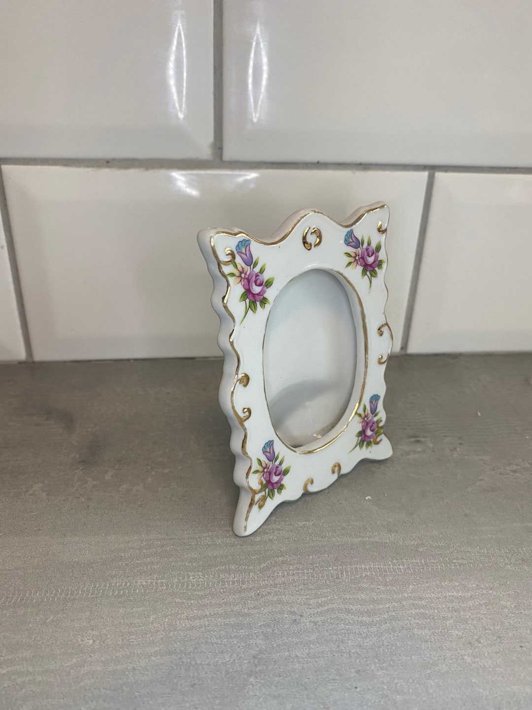 Vintage Porcelain Frame - Etsy