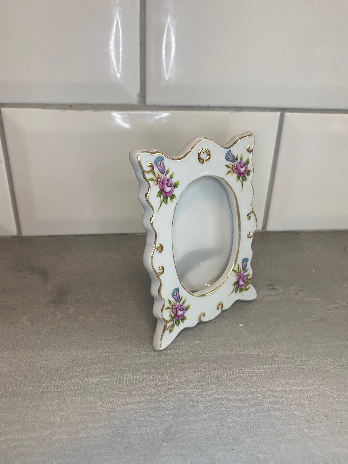 Vintage Porcelain Frame - Etsy