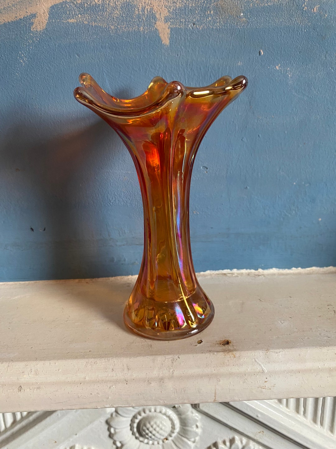 Lovely Carnival Glass Vase - Etsy
