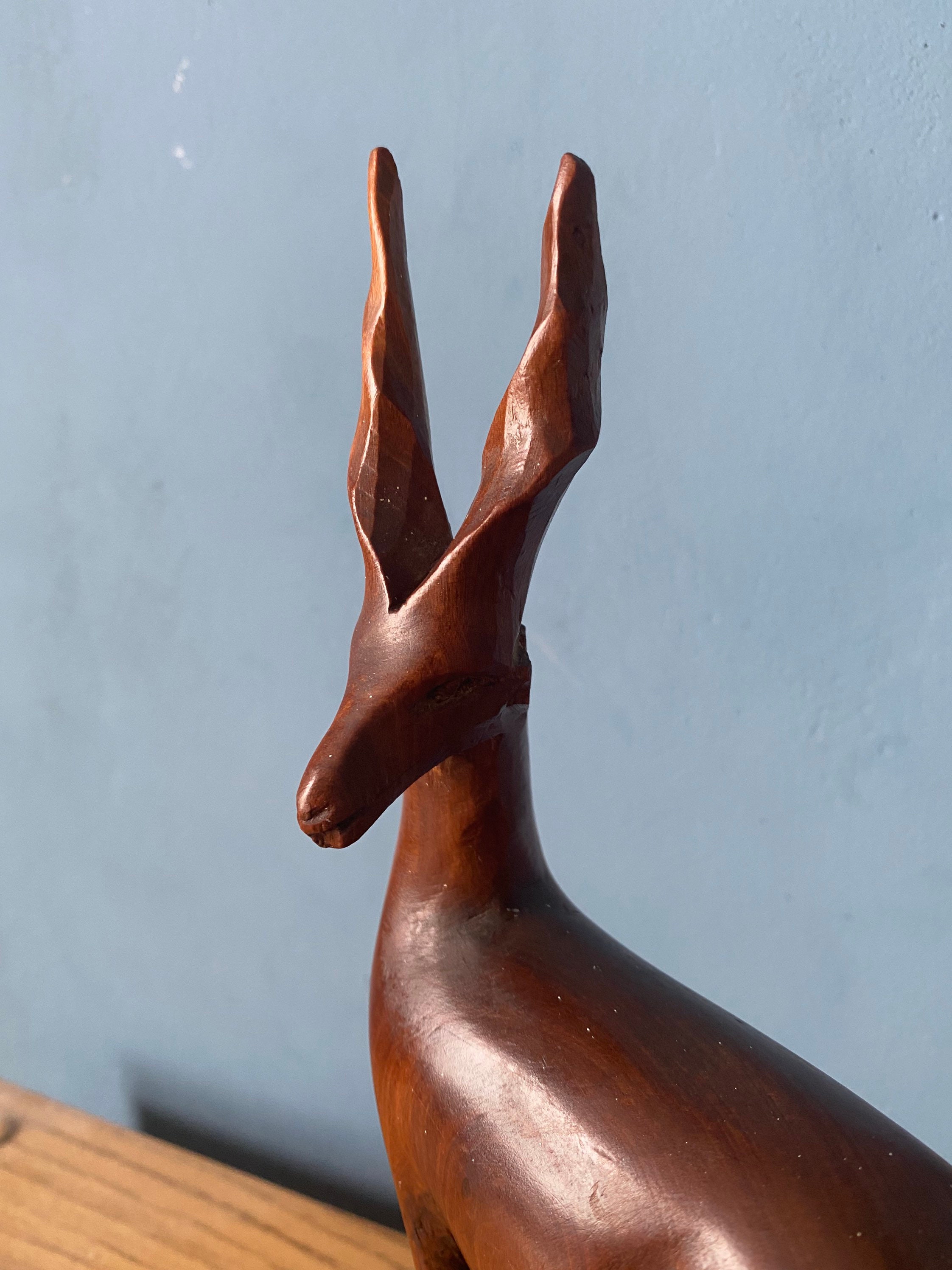 Wooden Antelope Statue. Mid Century - Etsy