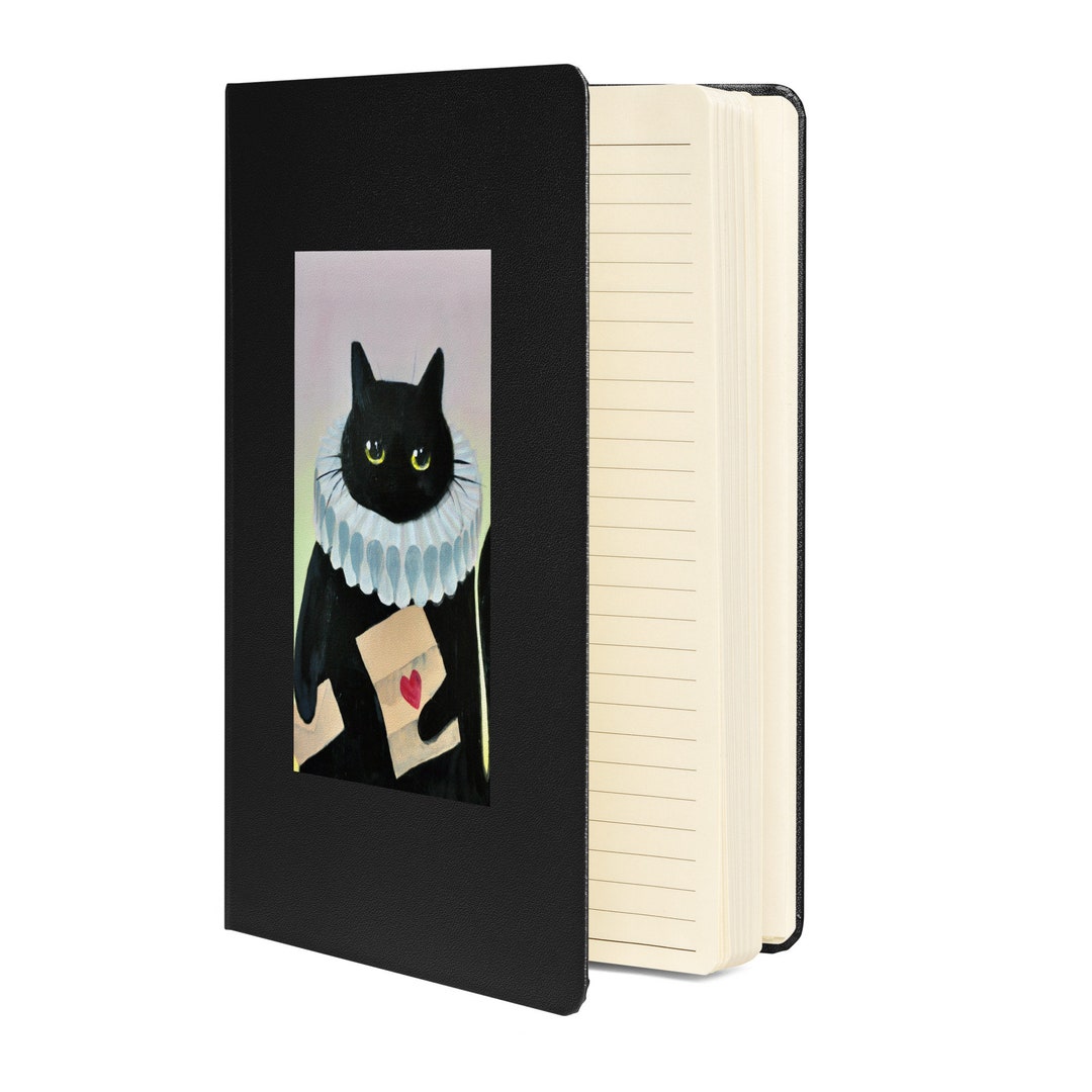 Cute Black Cat Hardcover Bound Notebook | Black Cat Journal | Black Cat ...