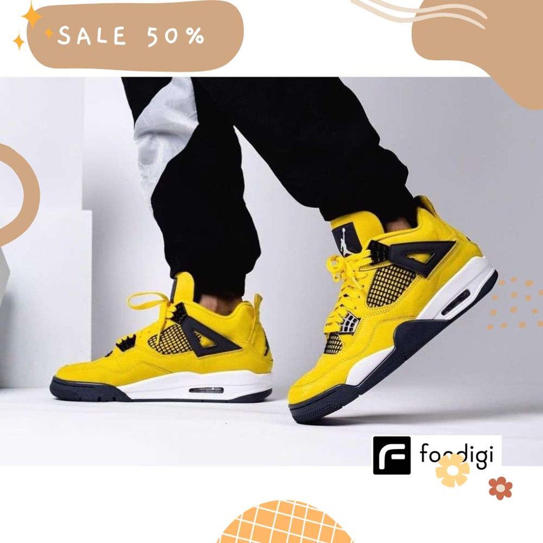 Air Jordan 4 Retro Ls Lightning Trendy Sneakers Collection - Etsy