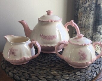 Antique Pink Tea Set - Etsy