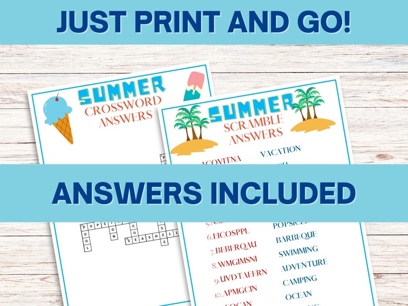 Summer Game BUNDLE / Summer Party Games / 10 Printable Summertime Games ...