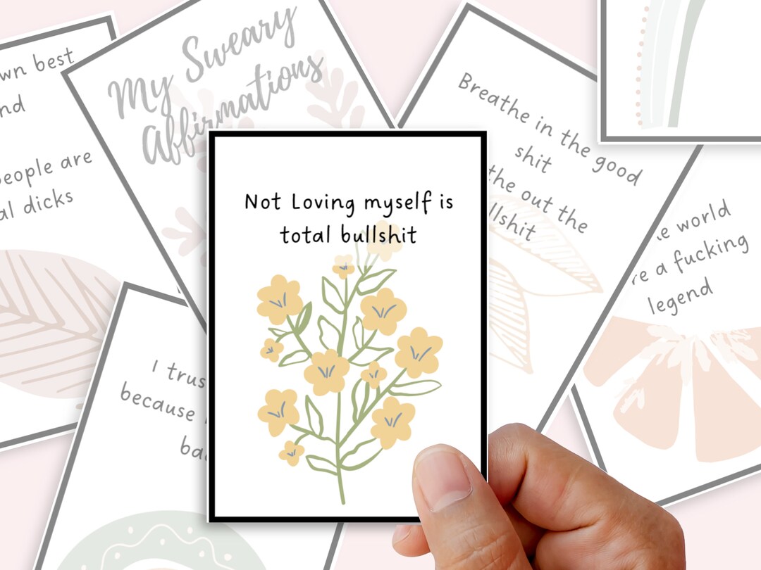 Sweary Affirmation Cards Printable - Etsy