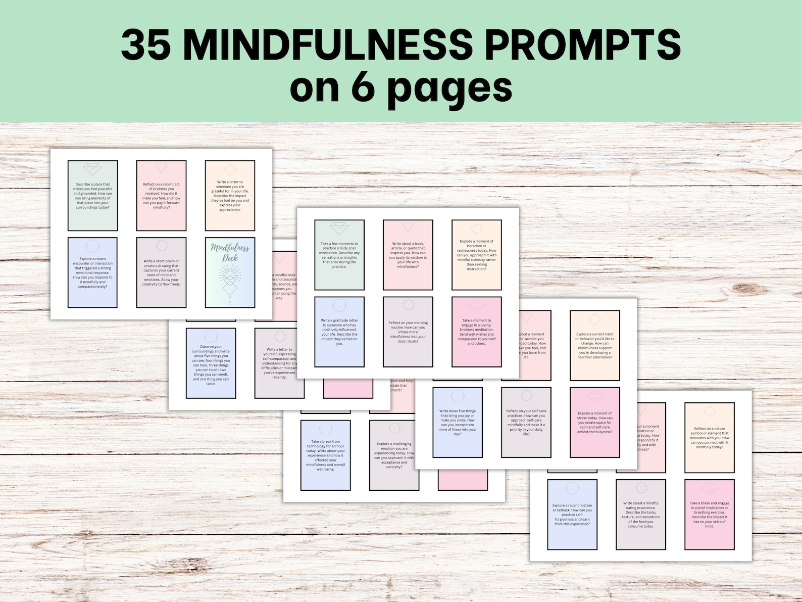 Mindfulness Cards - Mindfulness Prompts Deck - Etsy