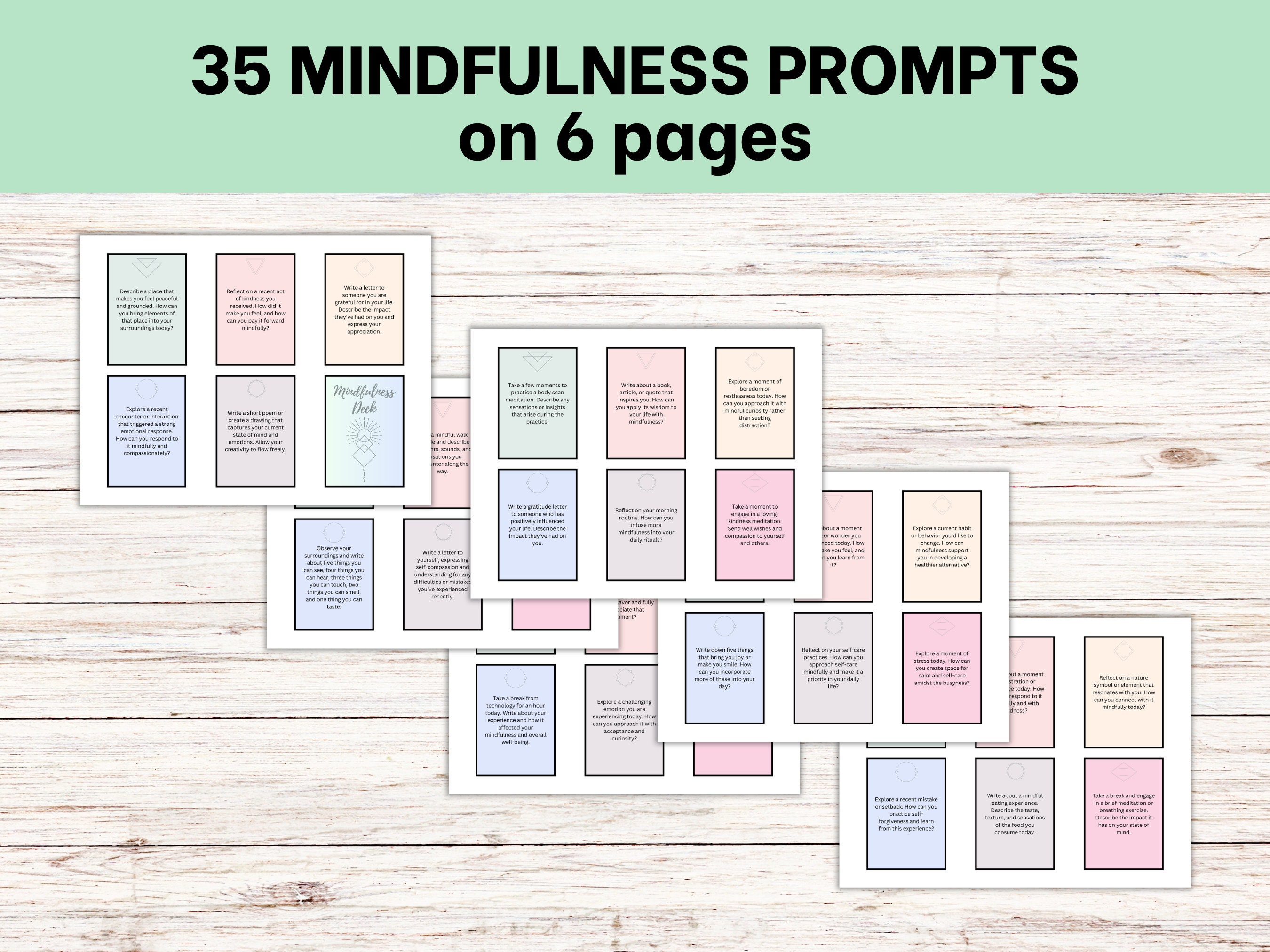Mindfulness Cards - Mindfulness Prompts Deck - Etsy