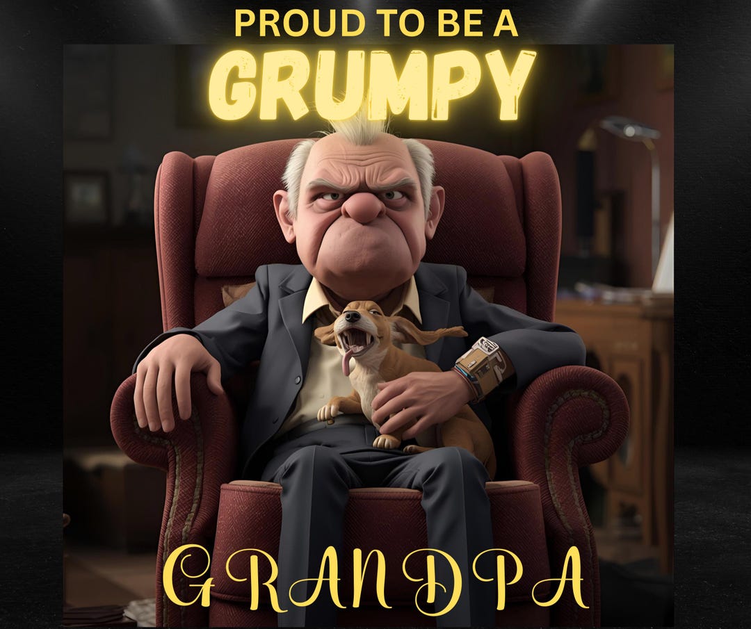 Grumpy Grandpa PNG Download: Sublimation & DTF Prints (digital Download ...