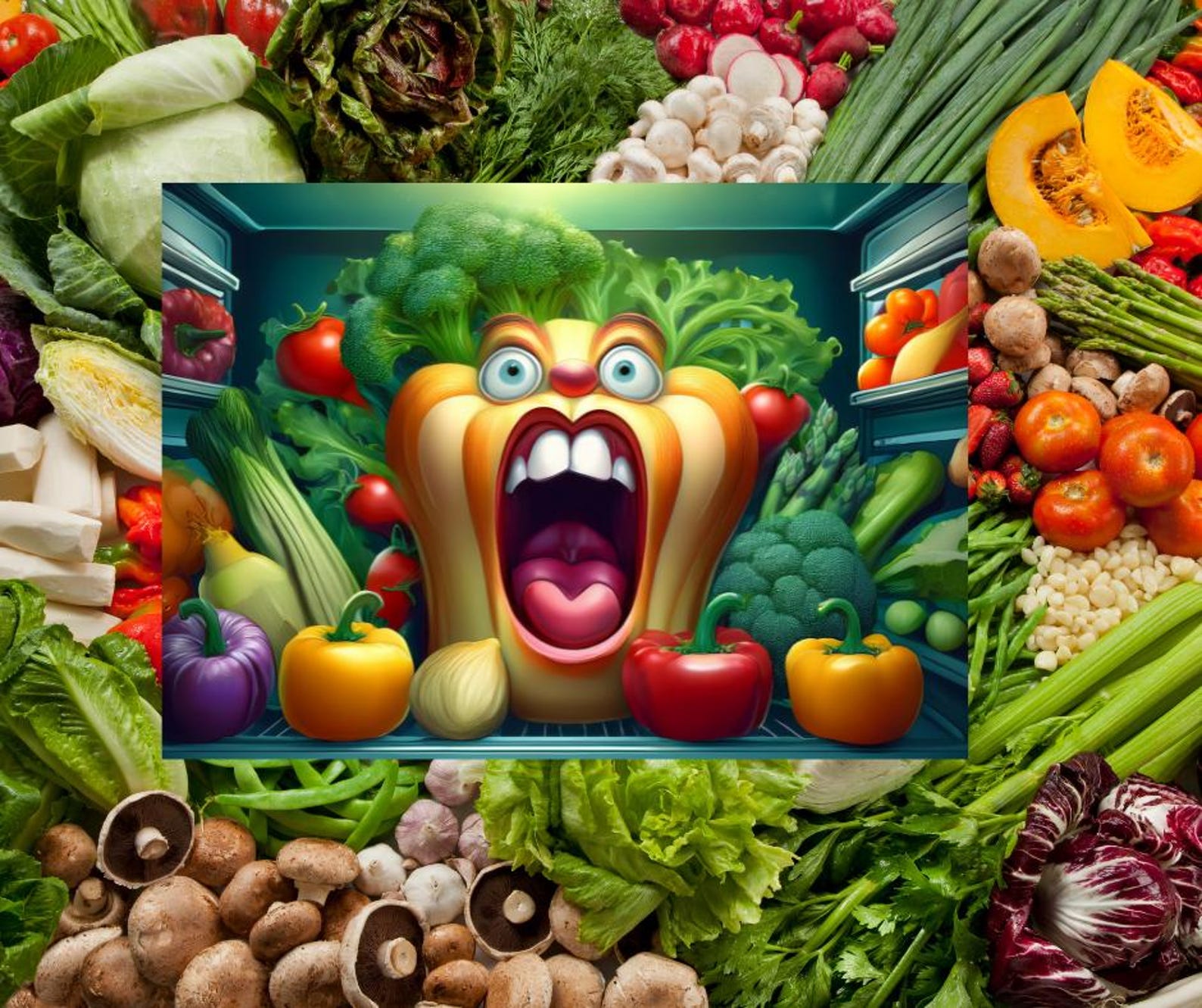 Screaming Vegetable Cutting Board PNG: Funny Kitchen Sublimation ...